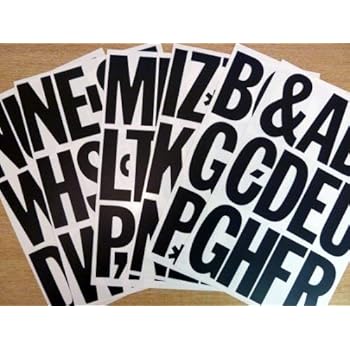 Pack of 69 x 4" (100mm) Black Vinyl Sticky Letters, Self-Adhesive ...
