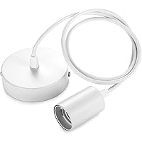 Linkind Metal Pendant Light Fitting, E27 Lamp Holder for Ceiling ...