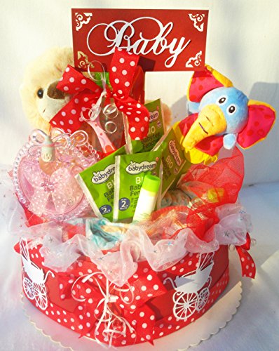 KAUFEN Windeltorte - Pamperstorte mit Pflegeprodukte, Tee, Kuschelteddy ...