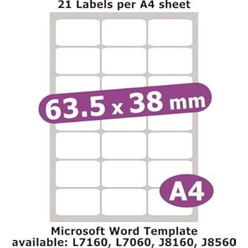 22x16mm, 600 Labels, Removable Low Tack Adhesive, Matt White Paper, 5 ...