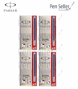 Parker Quink - 4 X 5 Unwashable Red Ink Cartridges in Carton Box ...