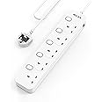 Mscien 3M Extension Lead 5 Way Plug Sockets with Individual Switches ...