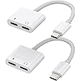 iPhone 15 Pro Max Plus Splitter USB C to Headphone Adapter Dual Type C ...