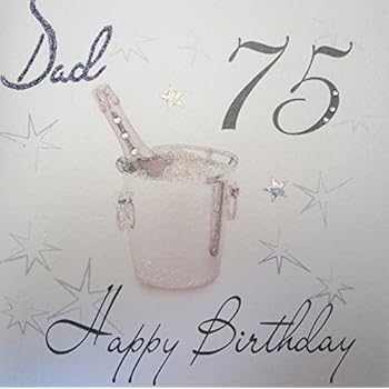 Happy Birthday Card - Dad 75th Birthday - Handmade Card: Amazon.co.uk ...