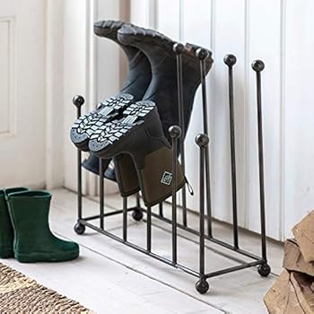 6 Pair Wrought Iron Wellington Boot Stand, Welly Rack, Riding Boots ...