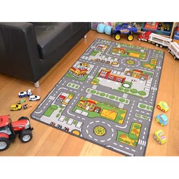Reversible Childrens / Kids Farm / Car Road Rugs / Play Mat / 80x120cm ...