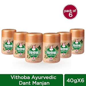 Buy Vithoba Ayurvedic Dant Manjan 40 G. Bottle (Pack Of 6) Online at ...