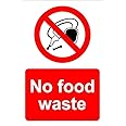 No food waste in this bin prohibition sign - Self adhesive sticker ...
