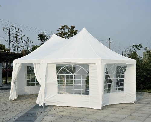 Outsunny 6.8x5M Large Octagonal Party Tent Gazebo Heavy Duty Wedding ...