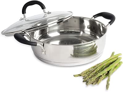 ProCook Gourmet Stainless Steel Shallow Casserole Pan with Lid - 24cm ...