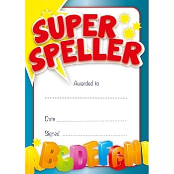 Super speller certificate, teacher or parents rewards: Amazon.co.uk ...