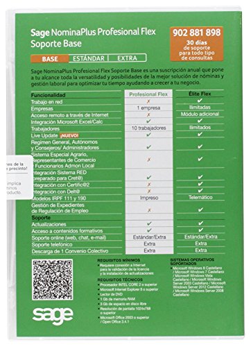 Sage NominaPlus Profesional Flex Soporte Base 2015 - Software De N minas Y Gesti n Laboral ...