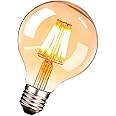 OUGEER Lot de 1 Ampoule Edison Vintage, E27 6W LED Filament Globe G95,600 LM,Blanc Chaud 2700K ...