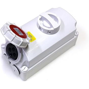 16 amp switched interlock 3 pin socket 220V - 250V IP67 2P+E waterproof ...