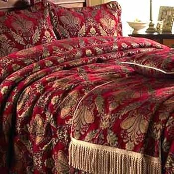 Paoletti Shiraz Comforter Bedspread, Burgundy/Gold, King: Amazon.co.uk ...