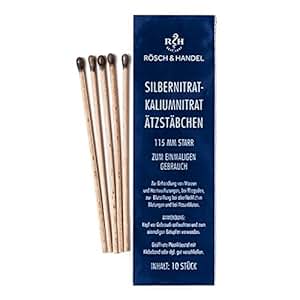 SILVERIN ® CAUSTIC STICKS Silver Nitrate pencils 10 pcs. 4,5" Rigid ...