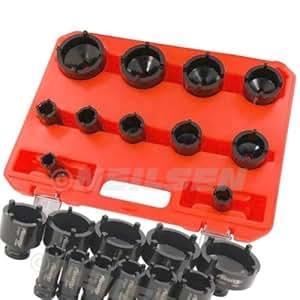 11pc Castle Socket Set Ball Joint Axle Groove Nuts 22-75 Mm Castellated ...