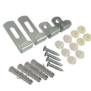 MIRROR CLIP SET ADJUSTABLE SET OF 4 WITH FIXINGS AND INSTRUCTIONS ( 1 ...
