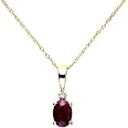 Ivy Gems 9ct Yellow Gold Ruby and Diamond Pendant with 46cm Prince of ...