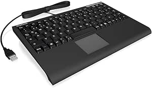 Keysonic ACK-540U+ Black Mini Keyboard with Integrated Smart Touchpad ...