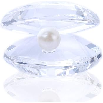 H&D Handmade Ornament Clear Crystal Pearl Shell Paperweight Decorative ...