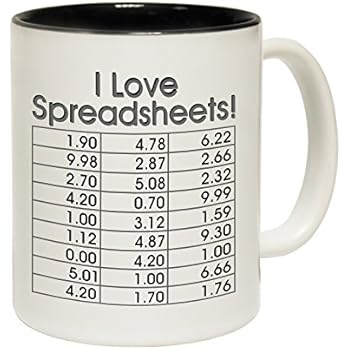 Paladone I Love Spreadsheets Mug: Amazon.co.uk: Kitchen & Home