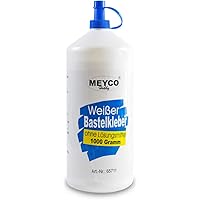Meyco weißer Bastelkleber 1000 g - trocknet transparent - ohne Lösungsmittel - für Textil, Holz ...