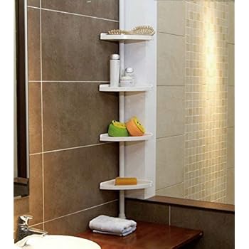 White Plastic Corner Shower Caddy / Shelf. Brand New: Amazon.co.uk ...