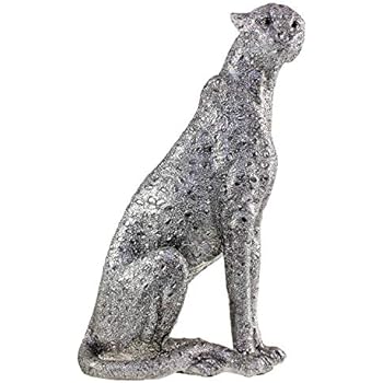 Silver Art Diamante glittering Cheetah Leopard Ornament Decoration ...