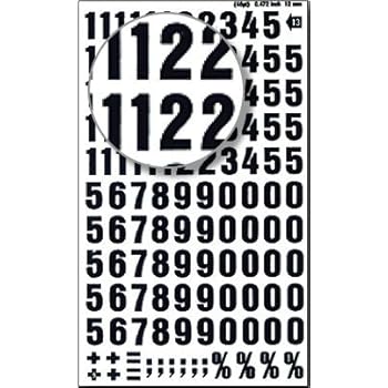 Black Number Transfers 4mm - 1 Sheet: Amazon.co.uk: Office Products