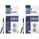 Doms Inxon Blue Ball Pen| 0.7mm ULV Ink Technology| Soft Rubberized ...