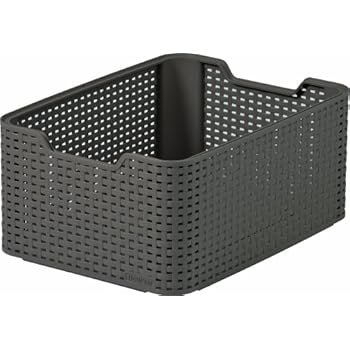 Curver Style Medium Rectangular Storage Basket, Vintage White, 18 Litre ...