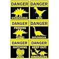 PARTYRAMA.CO.UK Danger Dinosaurs PVC Party Sign Decorations 20cm x 20cm ...