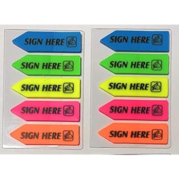 Post-it 25mm x 43.2mm Index Sign Here Flags (50 Sheets) - Yellow "Sign ...