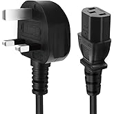 UK Power Cable,Computer & Monitor Power Cable, 1.5 Metre 3 pin Mains ...