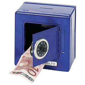 Kids Lockable Blue Metal Combination Money Bank Safe 13 x 13cm: Amazon ...