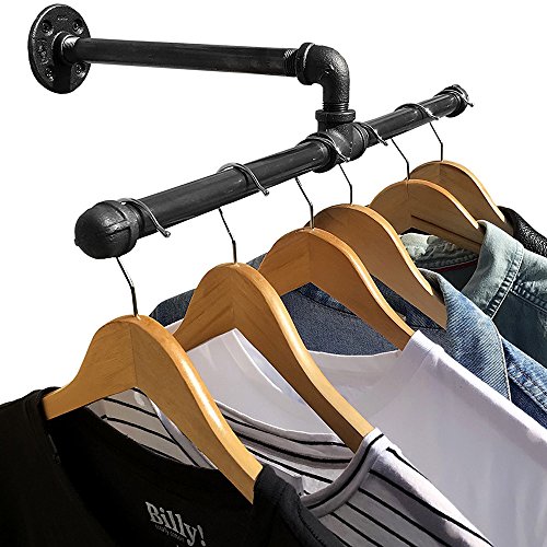 Buy BABA Industrial Pipe Wall Clothing & Garment Rack by DIY HARDWARE ...