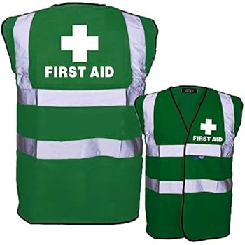 THE-SECURITY-STORE High Visibility FIRST AIDER Safety Vest: Amazon.co ...