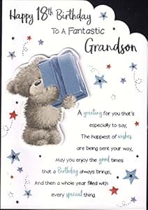 Grandson 18th Birthday Card - ' Happy 18th Birthday to A Fantastic ...