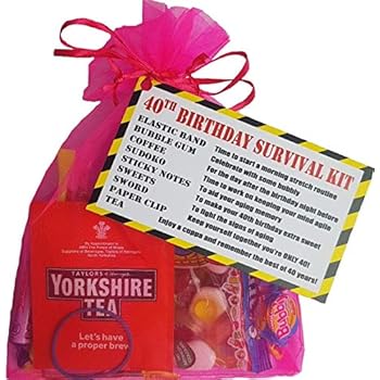 40TH BIRTHDAY SURVIVAL KIT PINK: Amazon.co.uk: Kitchen & Home