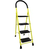 BonKaso Premium Steel Multipurpose Climb Easy Anti-Slip 3-Step Foldable ...