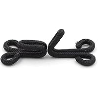 10 Sets Fabric Covered Hook and Eye Closures Bra Fasteners Black Sew on ...