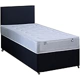 3FT By 5FT9 Single Short Black Faux leather Divan Bed Set With Slider ...