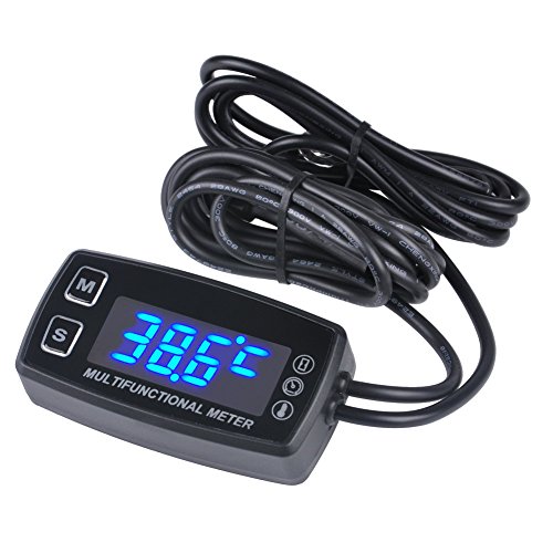 Buy Searon Digital LED Display Tachometer Hour Meter Tach with Temp ...
