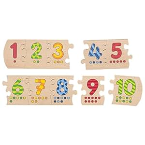 Cause 1 - 10 Wooden Number Puzzle: Amazon.co.uk: Toys & Games
