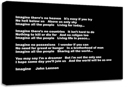John Lennon The Beatles Imagine Lyrics Music Canvas Art Print Poster ...