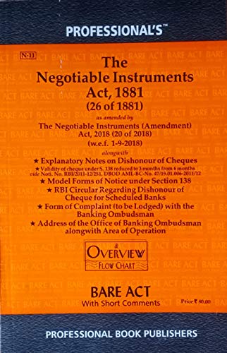 Buy Negotiable Instruments Act, 1881 [Paperback] Professional's Book ...