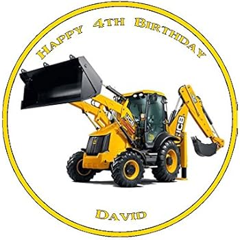 Edible jcb digger cake topper decoration (5x4): Amazon.co.uk: Kitchen ...