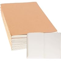 YBCPACK 12 Pack A5 Blank Notebooks Kraft Brown Cover Journal Notebook ...