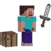 Mattel Minecraft Diamond Level Steve, 5.5-inch Collector Action Figure ...